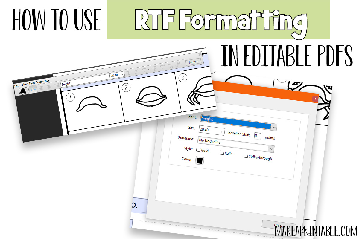 How to Use Rich Text Formatting in an Editable PDF File – Make a Printable